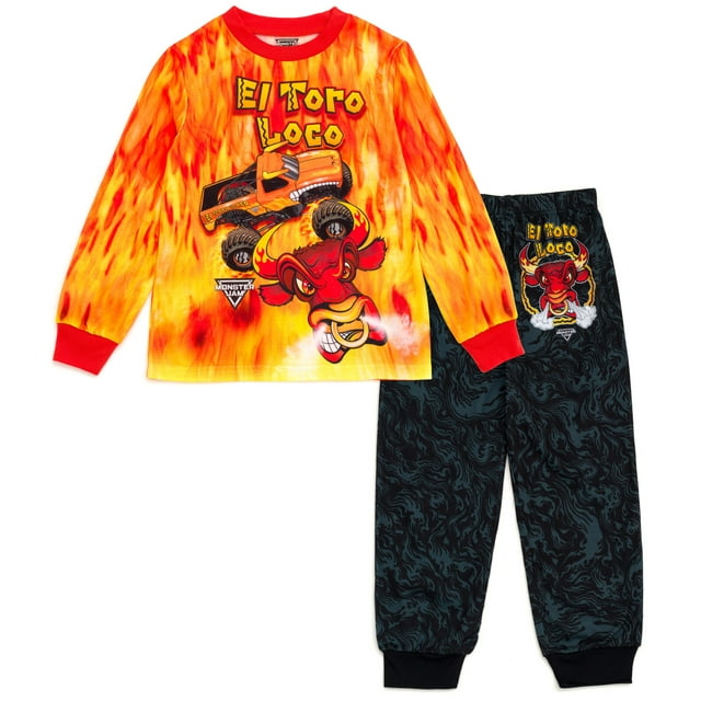 Monster Jam El Toro Loco Pajama Shirt and Pants Sleep Set Toddler to ...