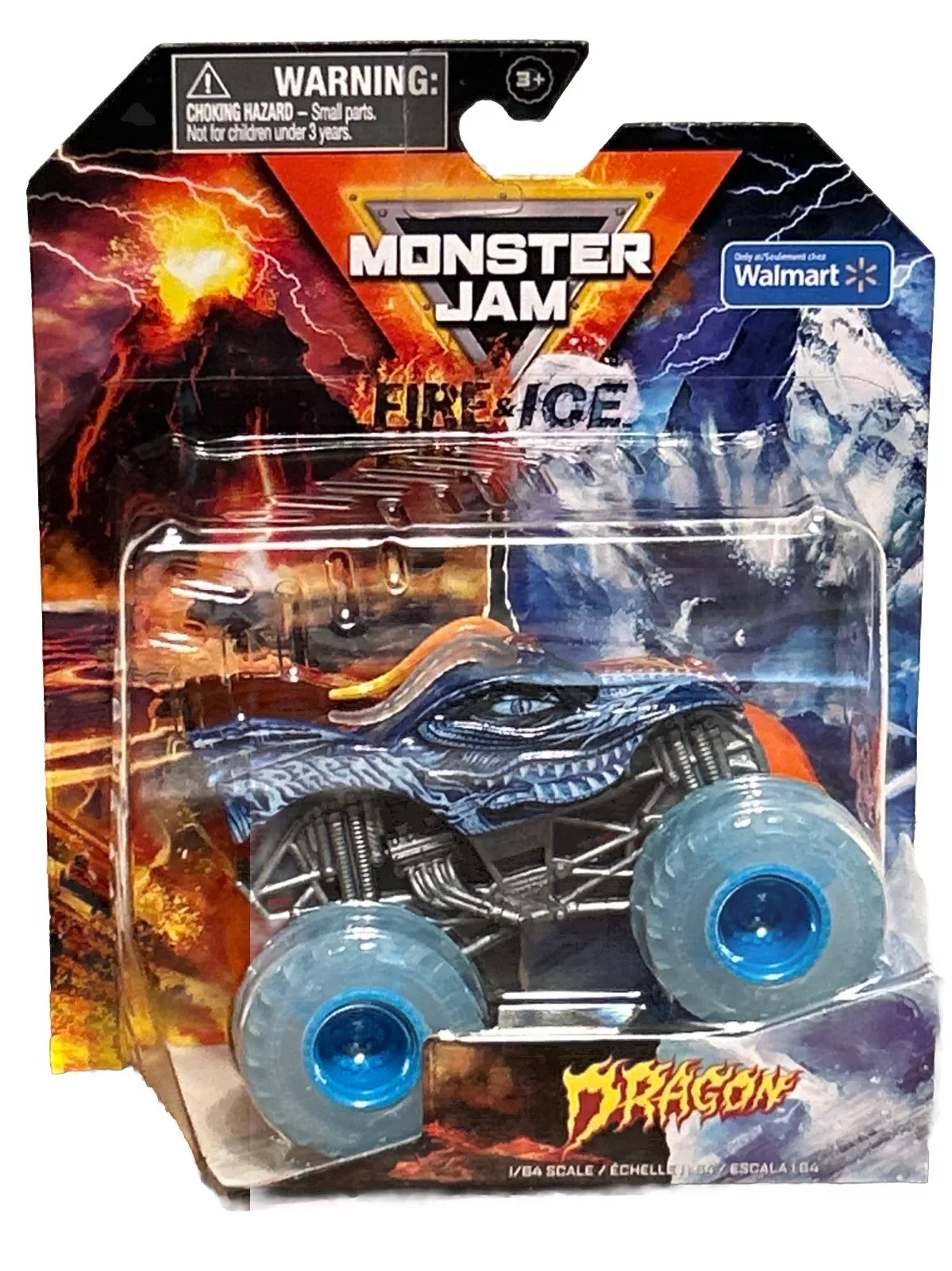 Monster Jam, Fire & Ice Dragon Monster Truck, Die-Cast Vehicle, Walmart ...
