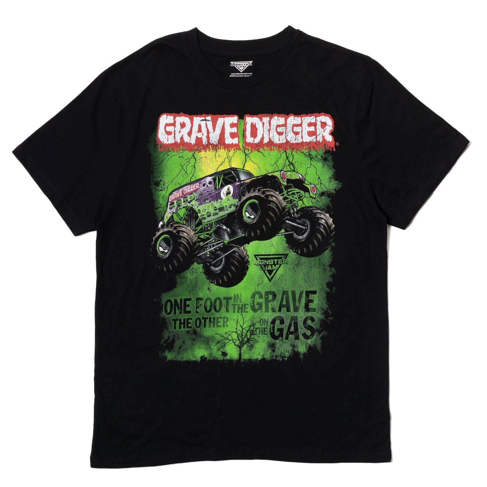 Monster Jam Grave Digge Color with Name Below Adult Unisex Crew T-Shirt ...