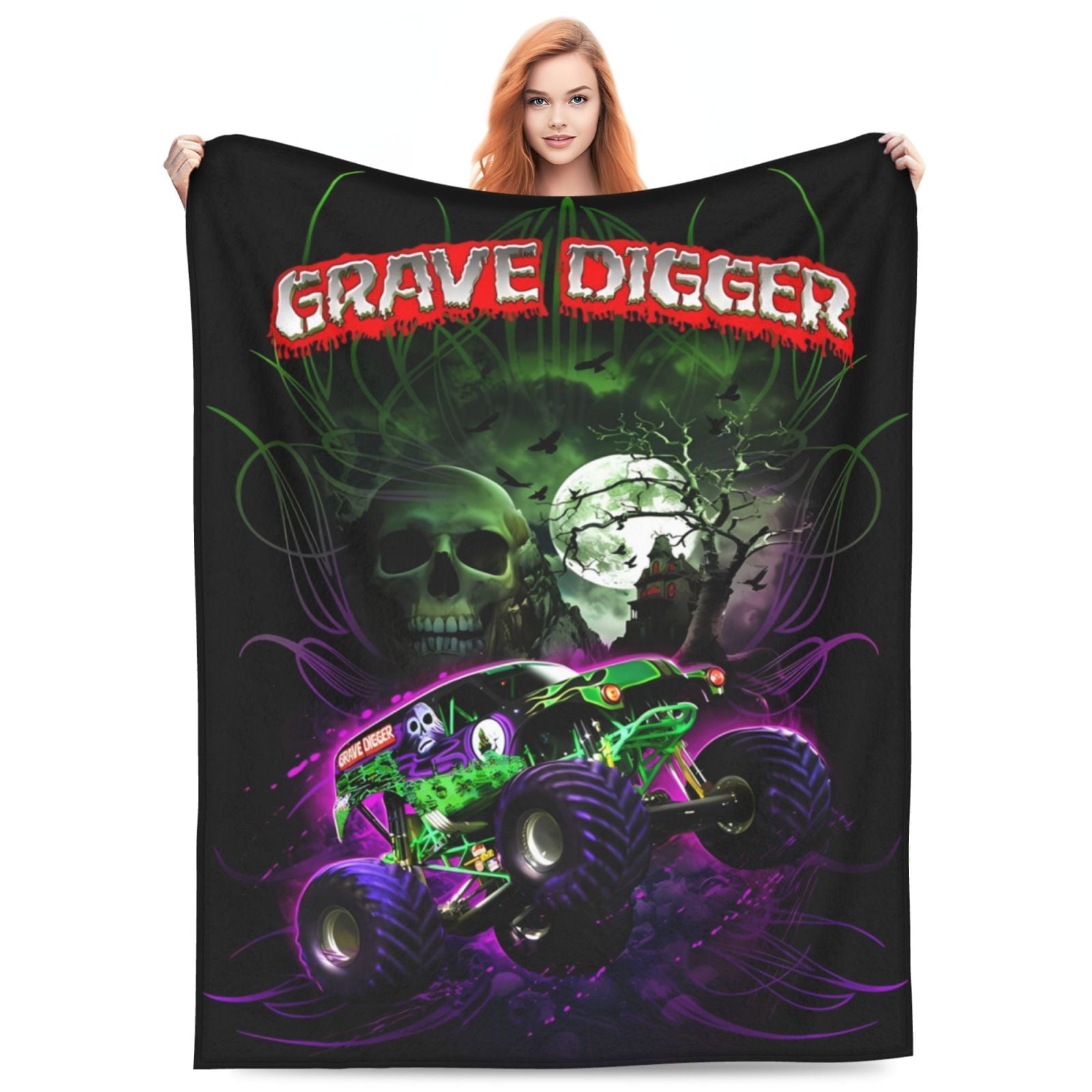 Monster Jam Grave Digge blanket, plush grid comfortable fluffy carpet ...