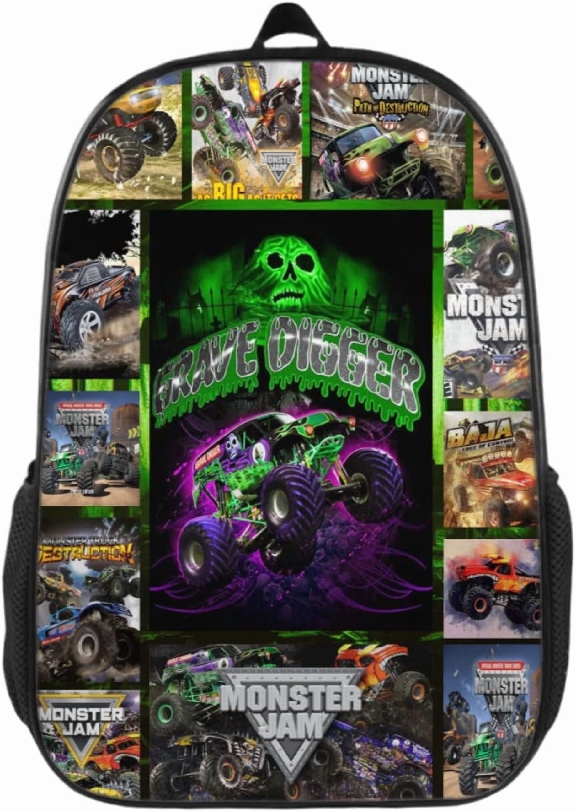 Monster Jam Grave Digger 17inch Trucks Backpack Office Computer ...