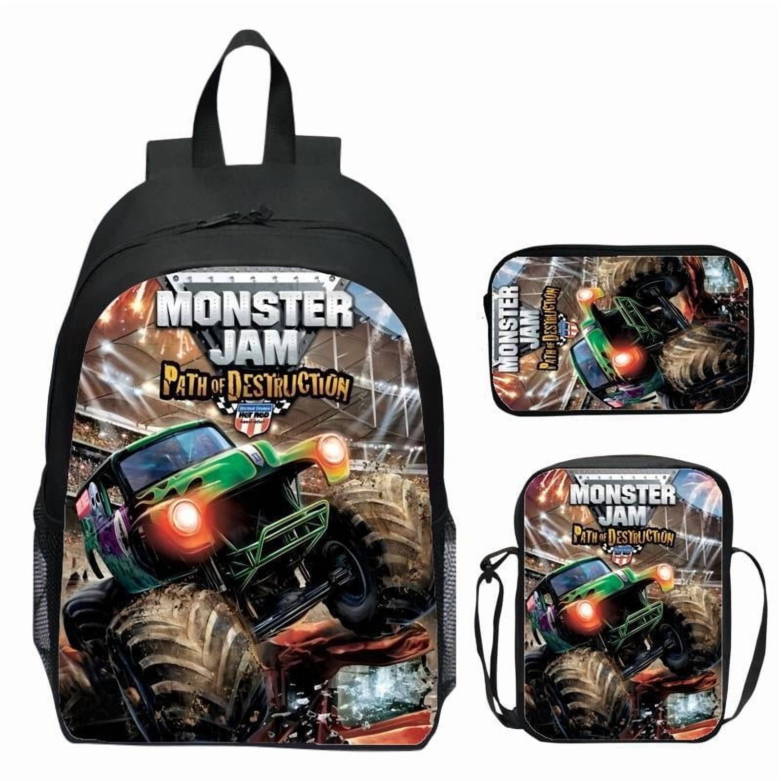 Monster Jam Grave Digger 3Pcs Game Backpack Set, 16Inch Daypack with ...