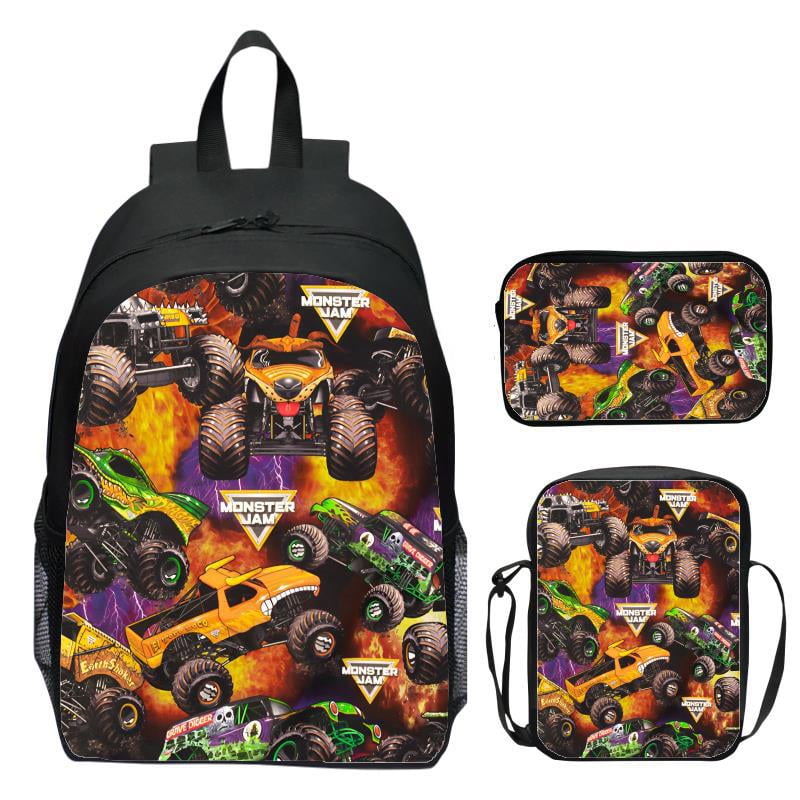 Monster Jam Grave Digger 3Pcs Game Backpack Set, 16Inch Daypack with ...