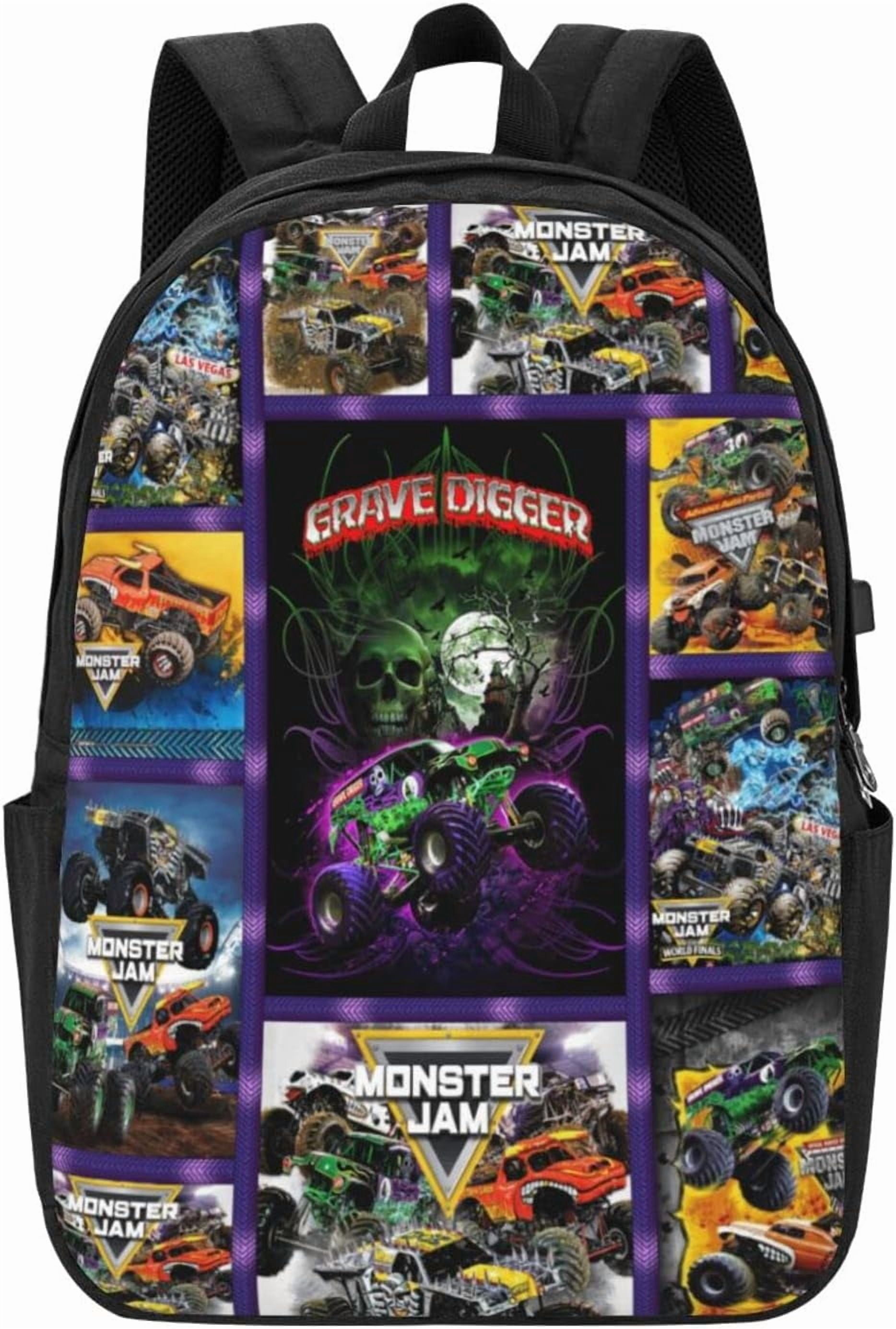 Monster Jam Grave Digger Backpack Sports Double Shoulder Bag Travel ...