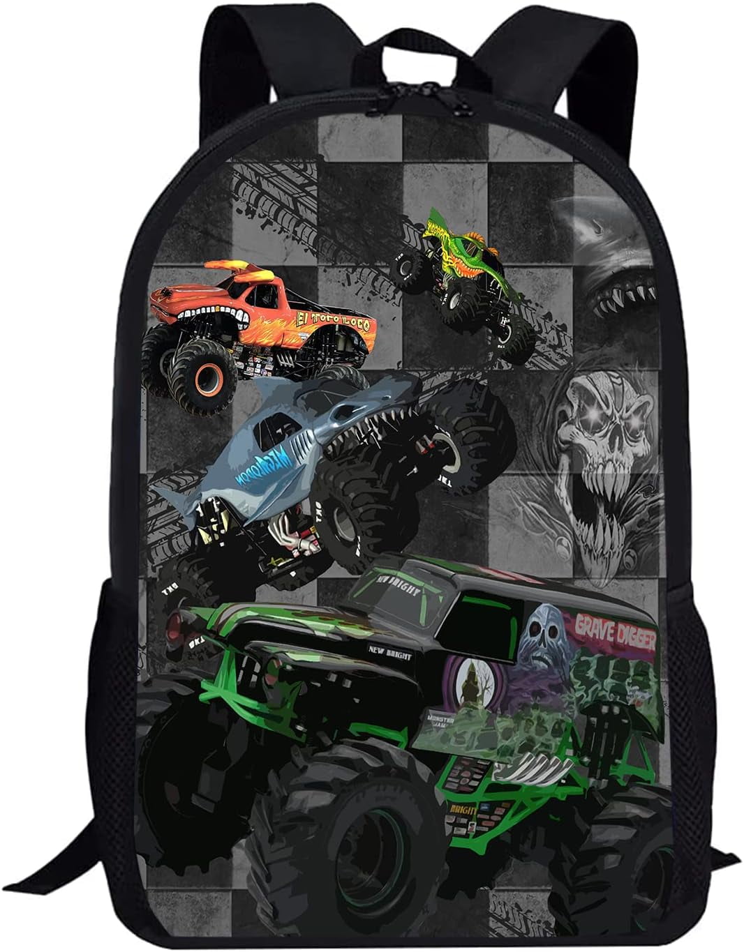 Monster Jam Grave Digger Cool Trucks Backpack Lightweight Travel bags ...