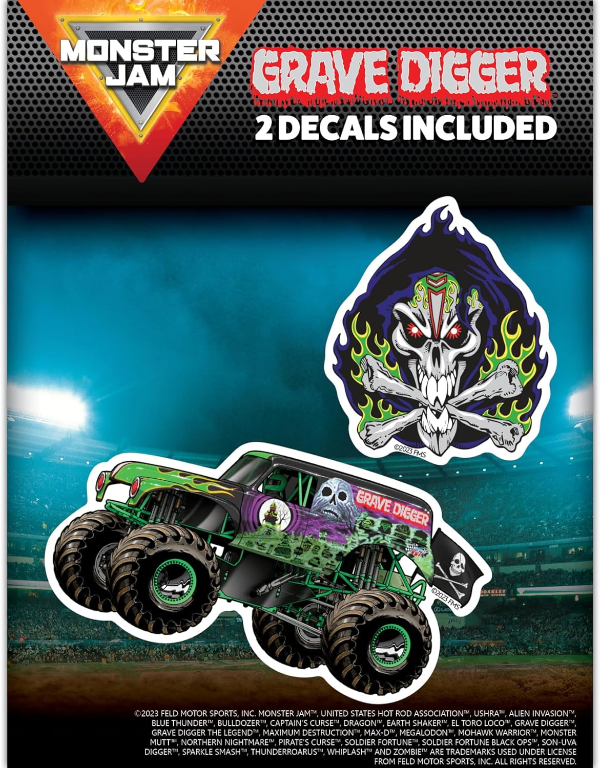 Monster Jam Grave Digger Decals - Set of 2 Grave Digger Monster Truck ...