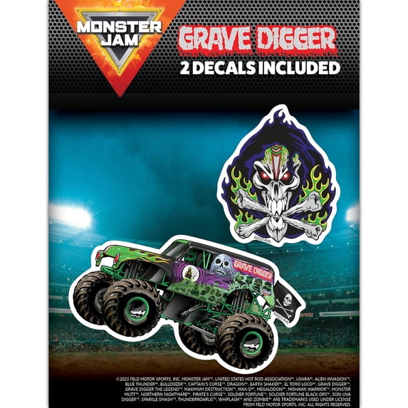Monster Jam Grave Digger Decals - Set of 2 Grave Digger Monster Truck ...