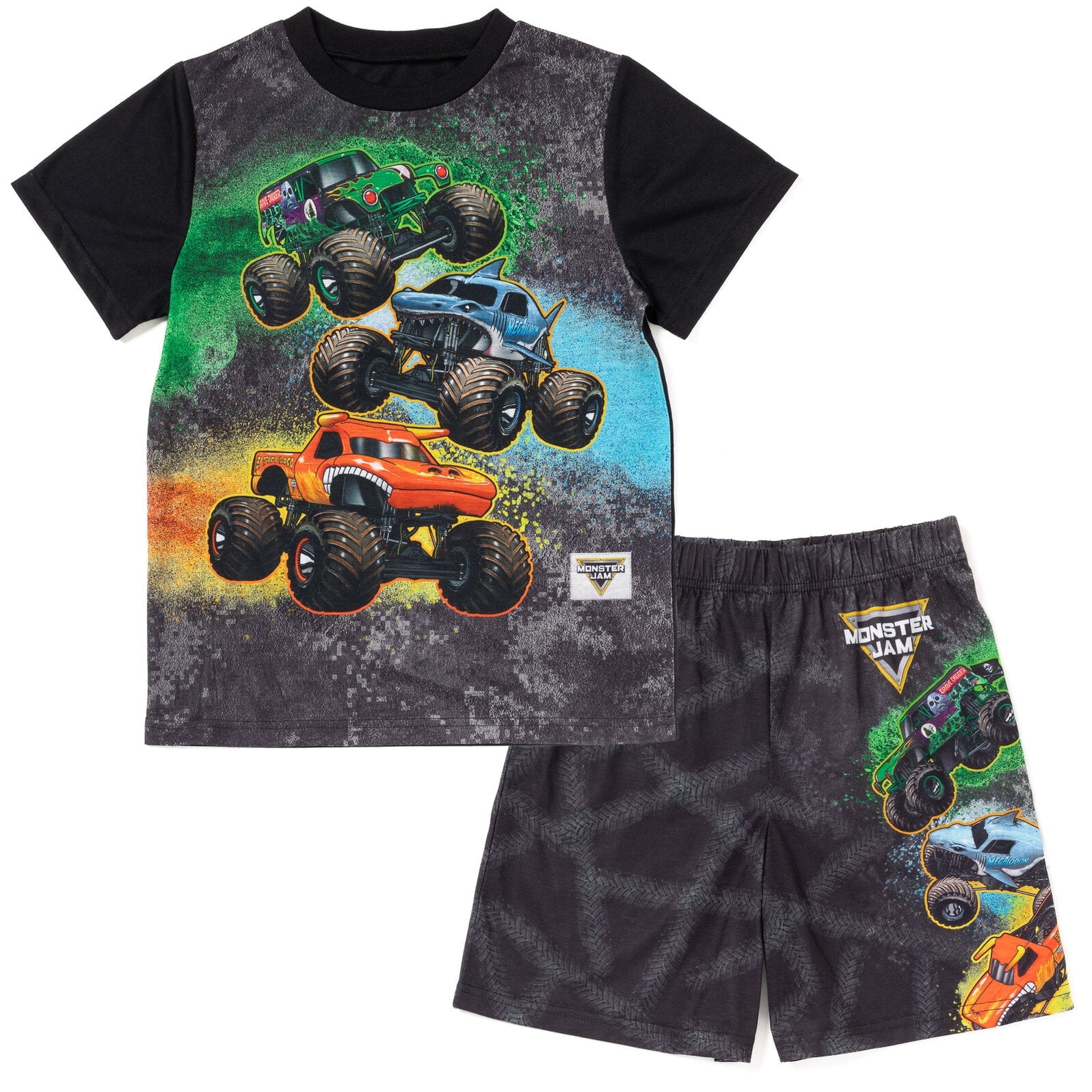 Monster Jam Pajama Shirt and Shorts Set, Grave Digger El Toro Loco ...