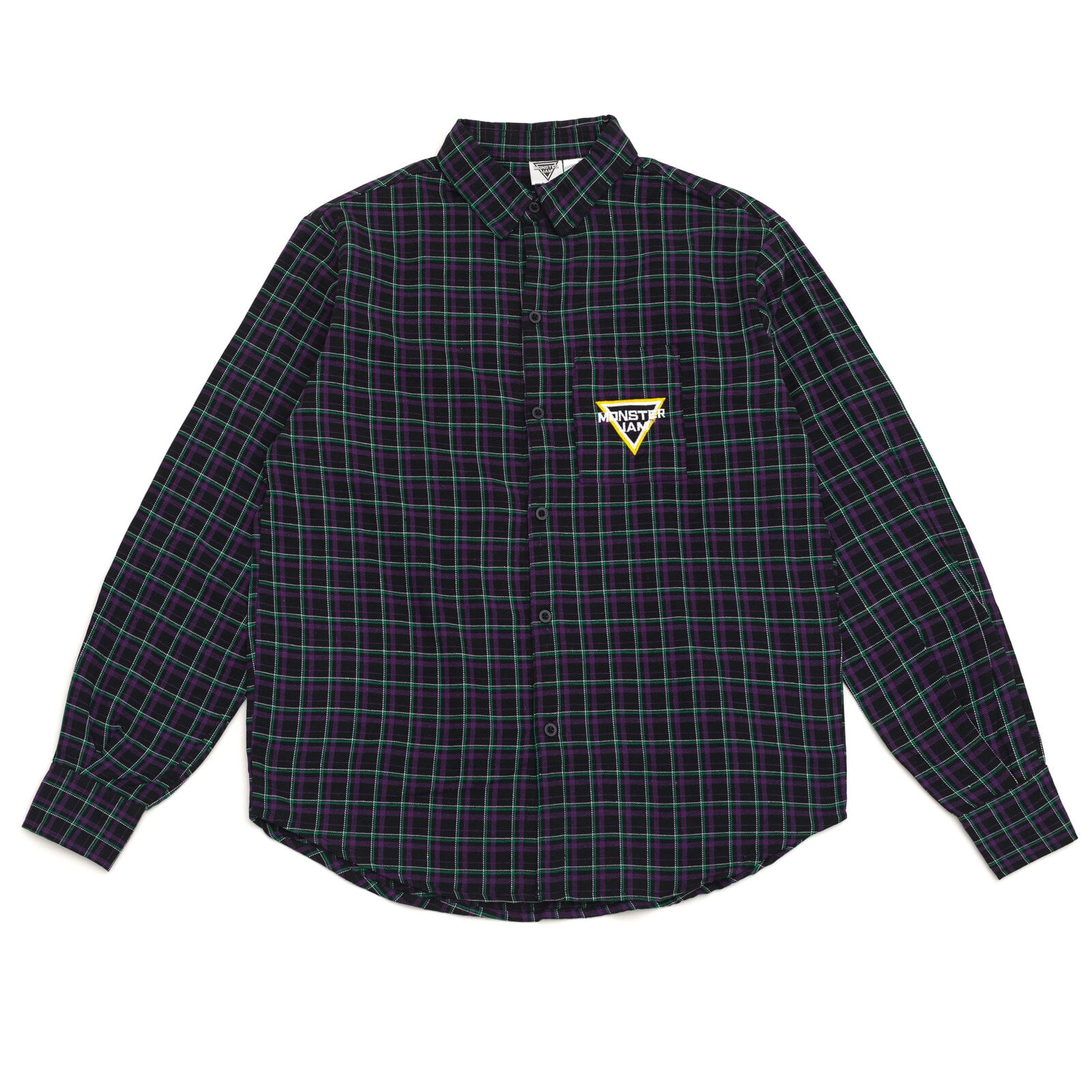 Monster Jam Grave Digger Flannel Matching Family Button Down Dress Shirt Plaid Adult - Walmart.com