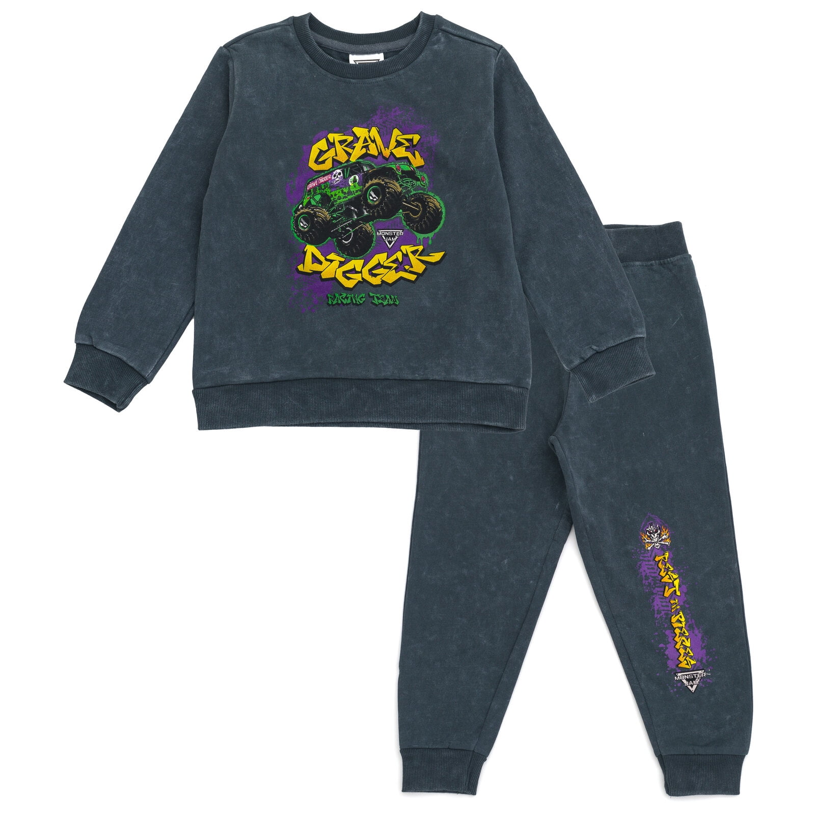Monster Jam Grave Digger Fleece Sweatshirt and Jogger Pants Outfit Set ...