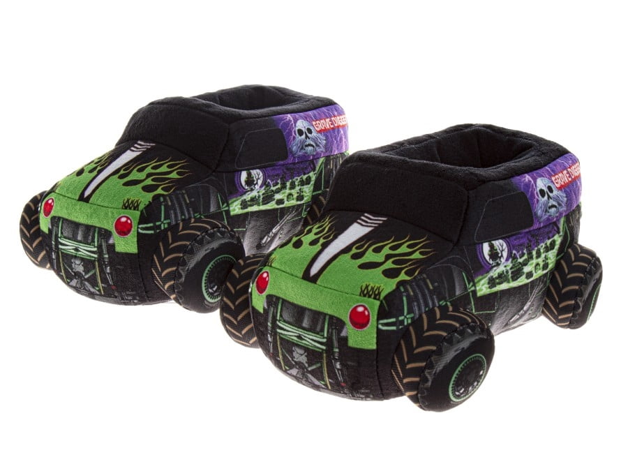 Monster Jam Grave Digger Kids 3D Slip On Slippers Dual Sizes (Toddler ...