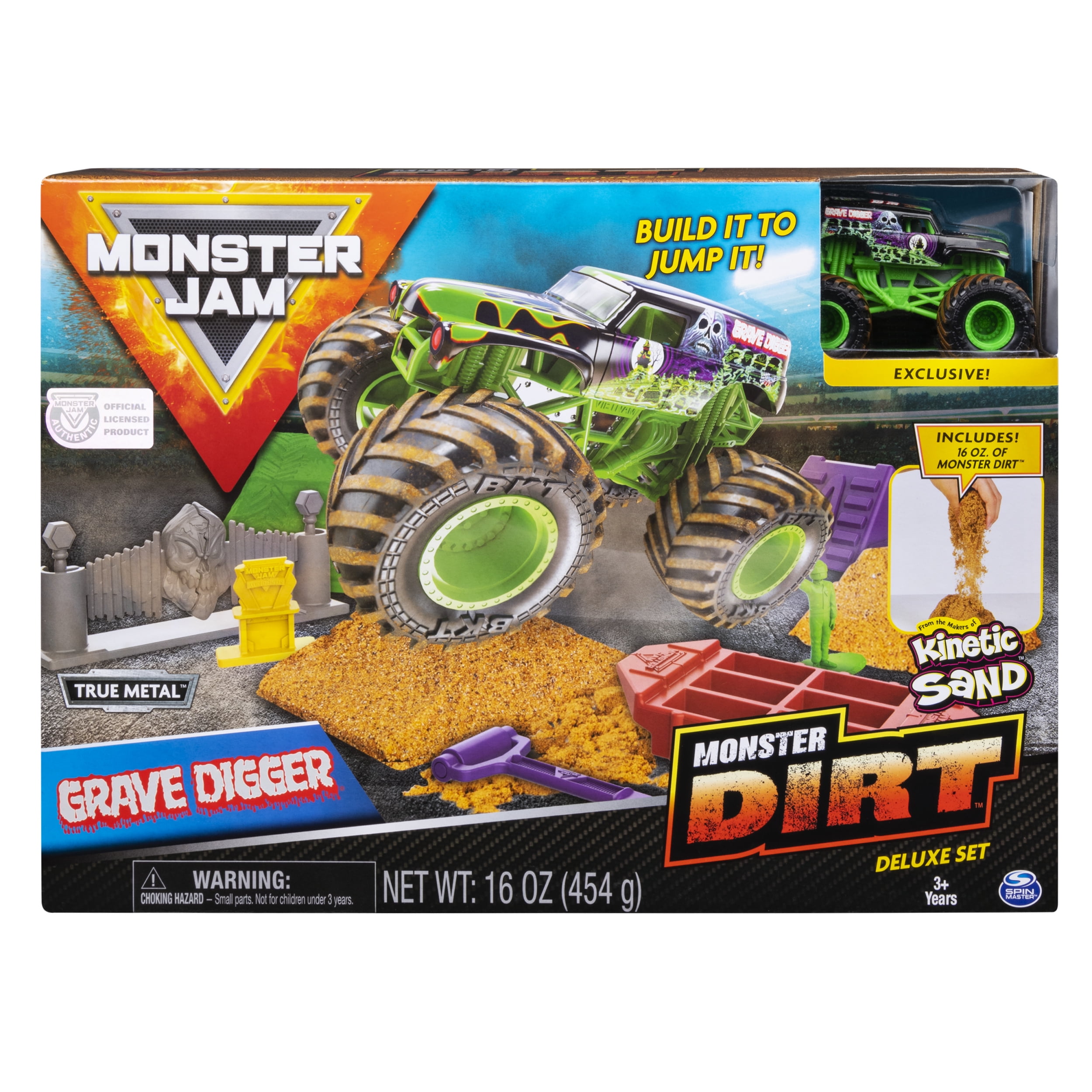 Monster Jam, Grave Digger Monster Dirt Deluxe Set, Featuring 16oz of ...