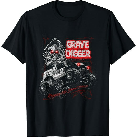 Monster Jam Grave Digger Red Eyes Truck T-Shirt, Kid And Adult Size ...