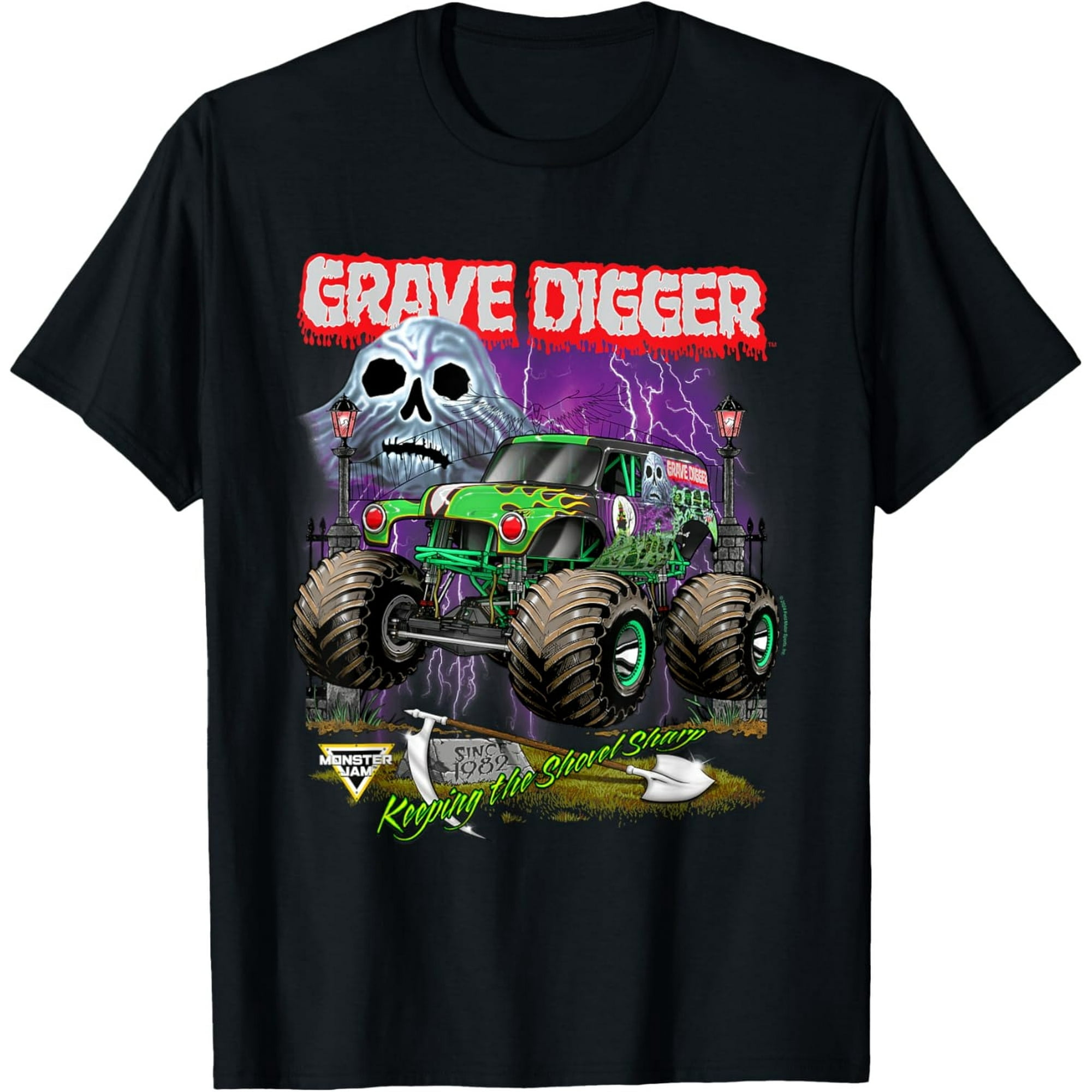 Monster Jam Grave Digger Shovel Sharp t shirt - Walmart.com