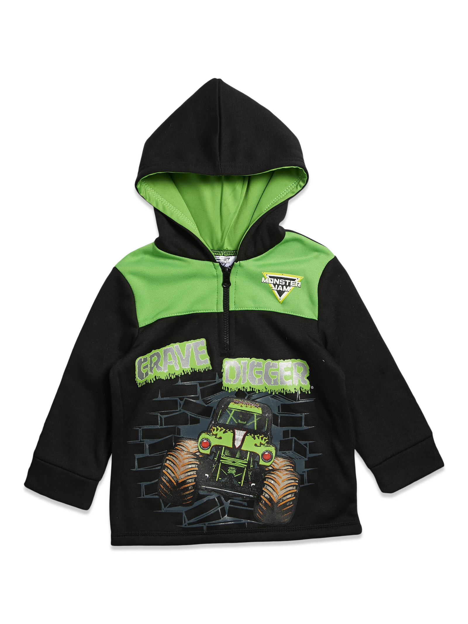 Personalized Monster Jam Grave Digger Boys' Grey Hoodie - Walmart.com