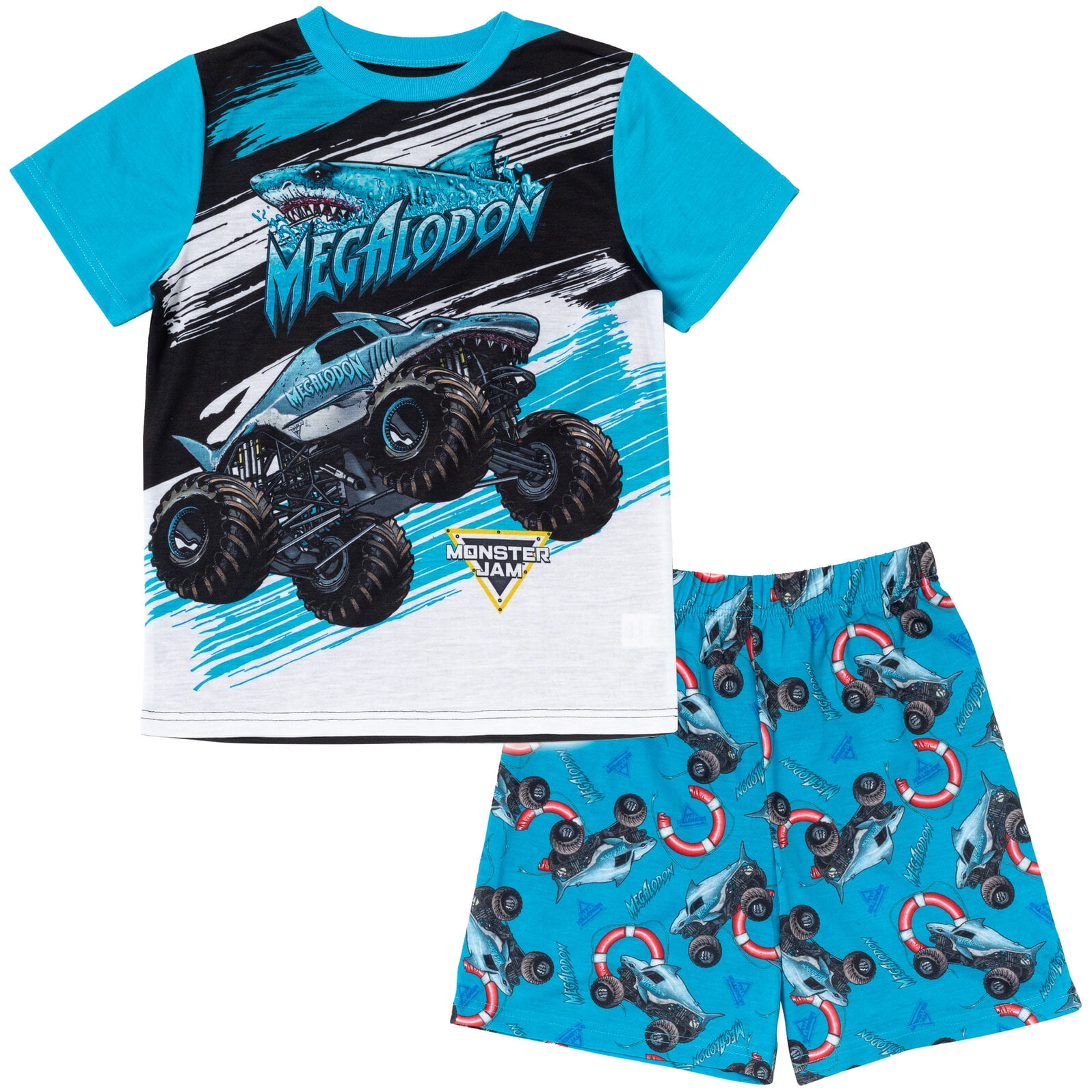 Monster Jam Grave Digger Toddler Boys Pullover Pajama Shirt and Shorts ...