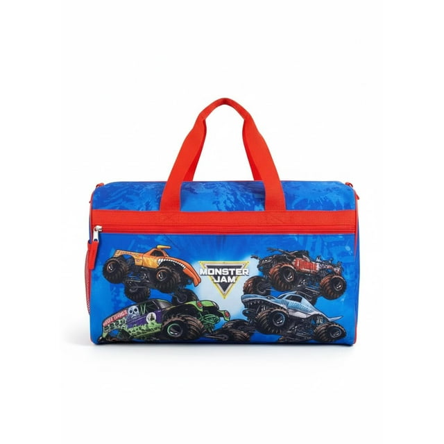 Monster Jam Kids Duffle Bag Truck-Themed Travel Gym Bag with Adjustable ...