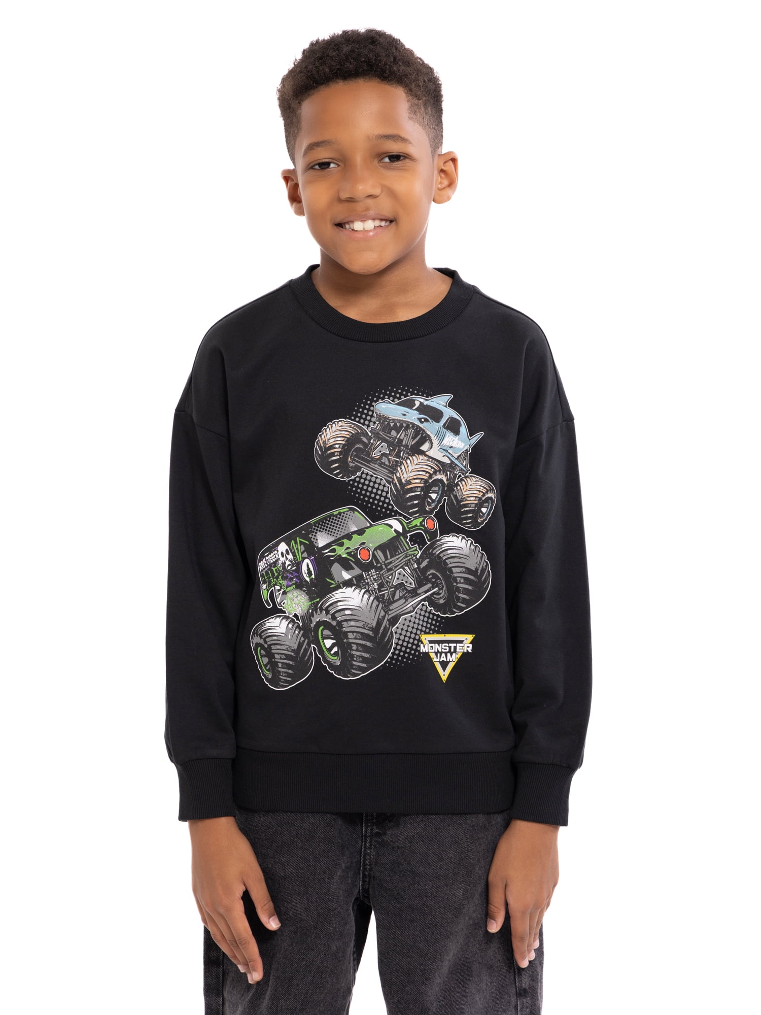Monster Jam Kids Graphic Fleece Crewneck Sweatshirt, Sizes 4-18 ...