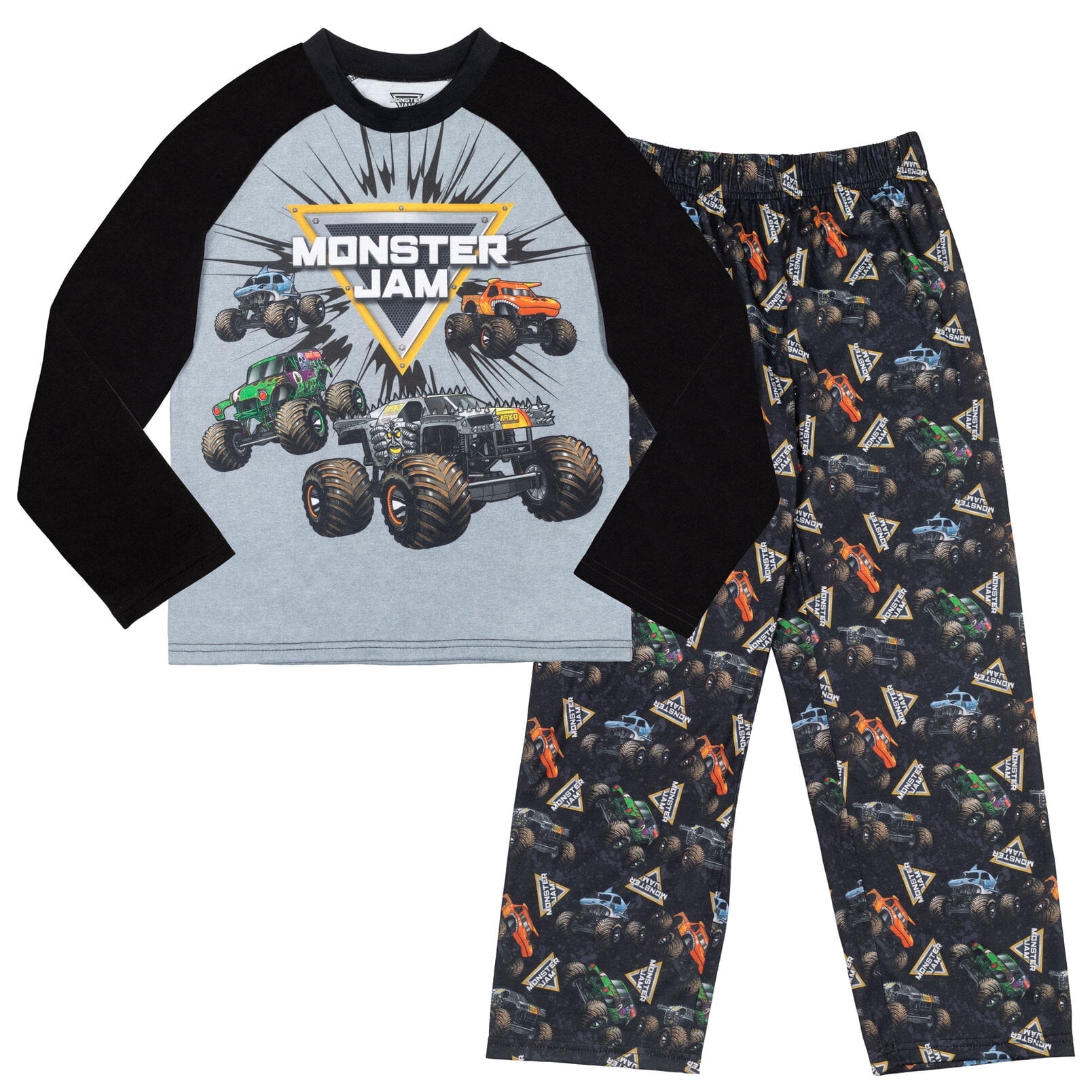 Monster Jam Little Boys Long Sleeve Pajama Shirt and Pants Set Black ...