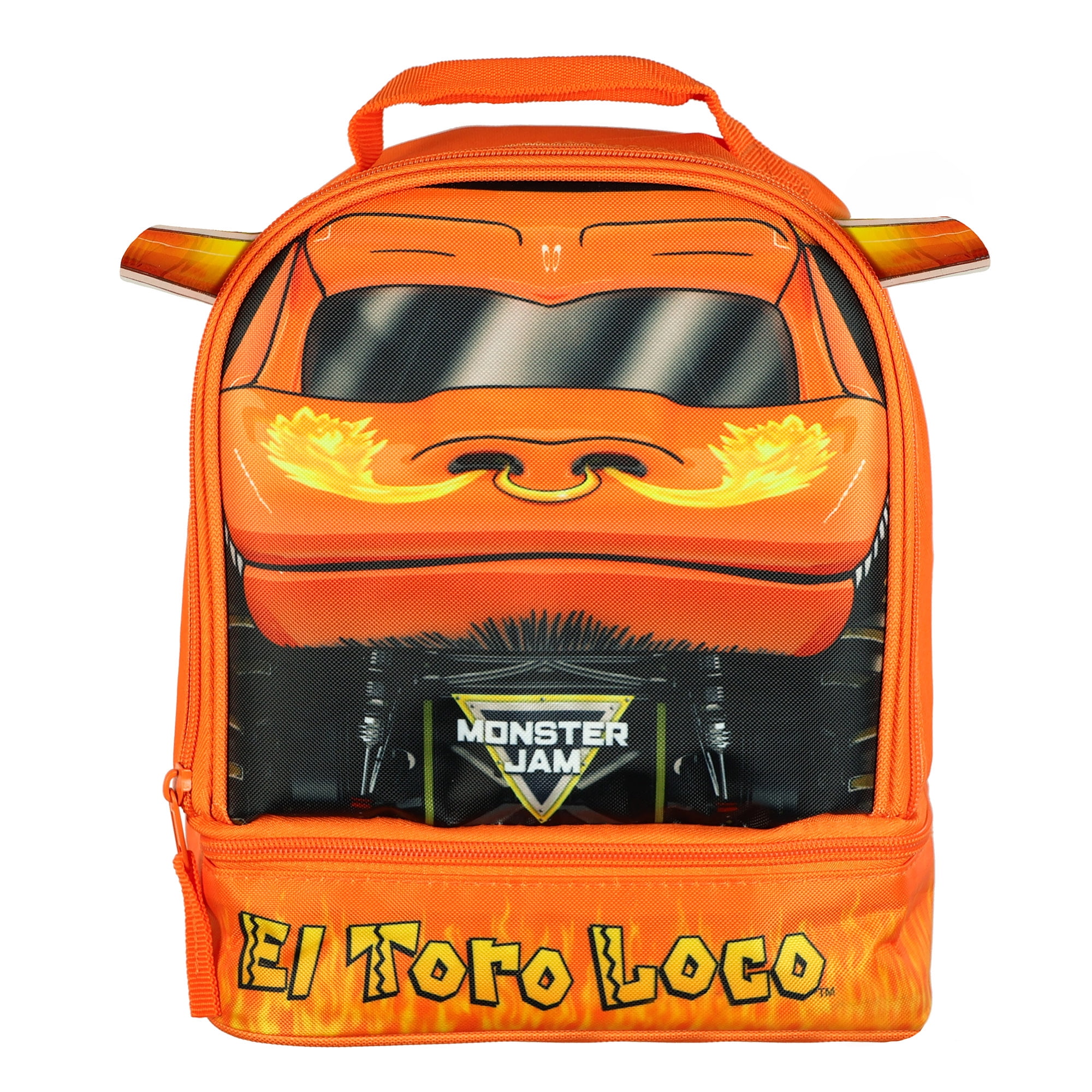 Monster Jam Lunch Box El Toro Loco Dual-Compartment Insulated Tote Bag ...