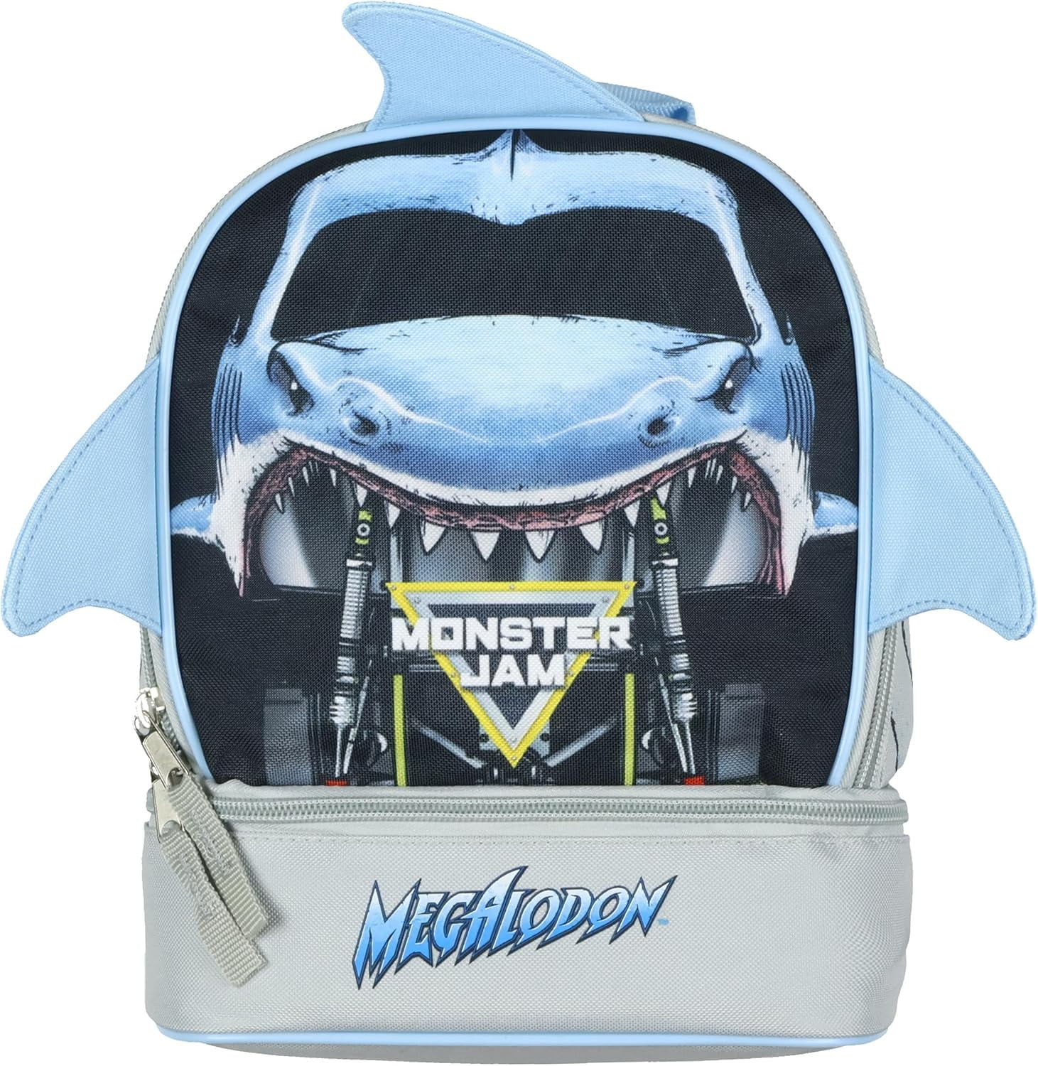 Monster Jam Lunch Box Shark Megalodon Truck 3D Fins Dual Compartment ...