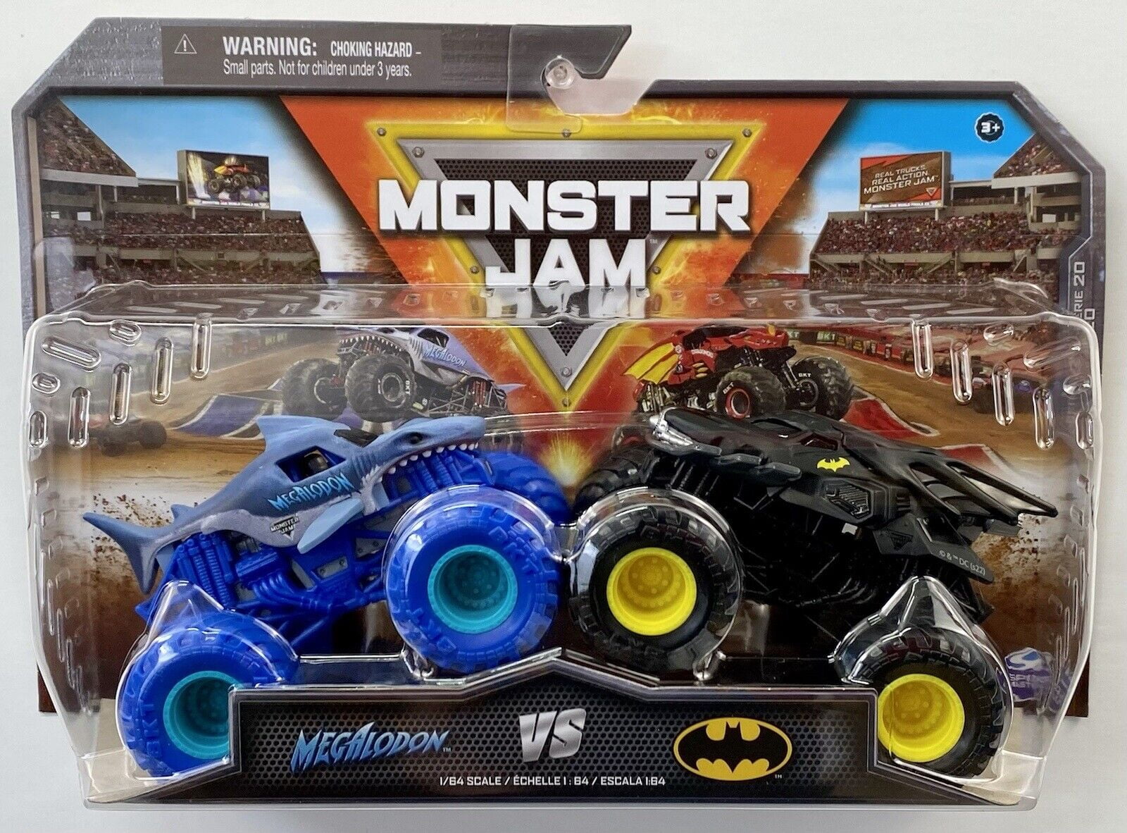 Monster Jam 2022 Series 20: MEGALODON vs BATMAN 1:64 2 Pack Set ...