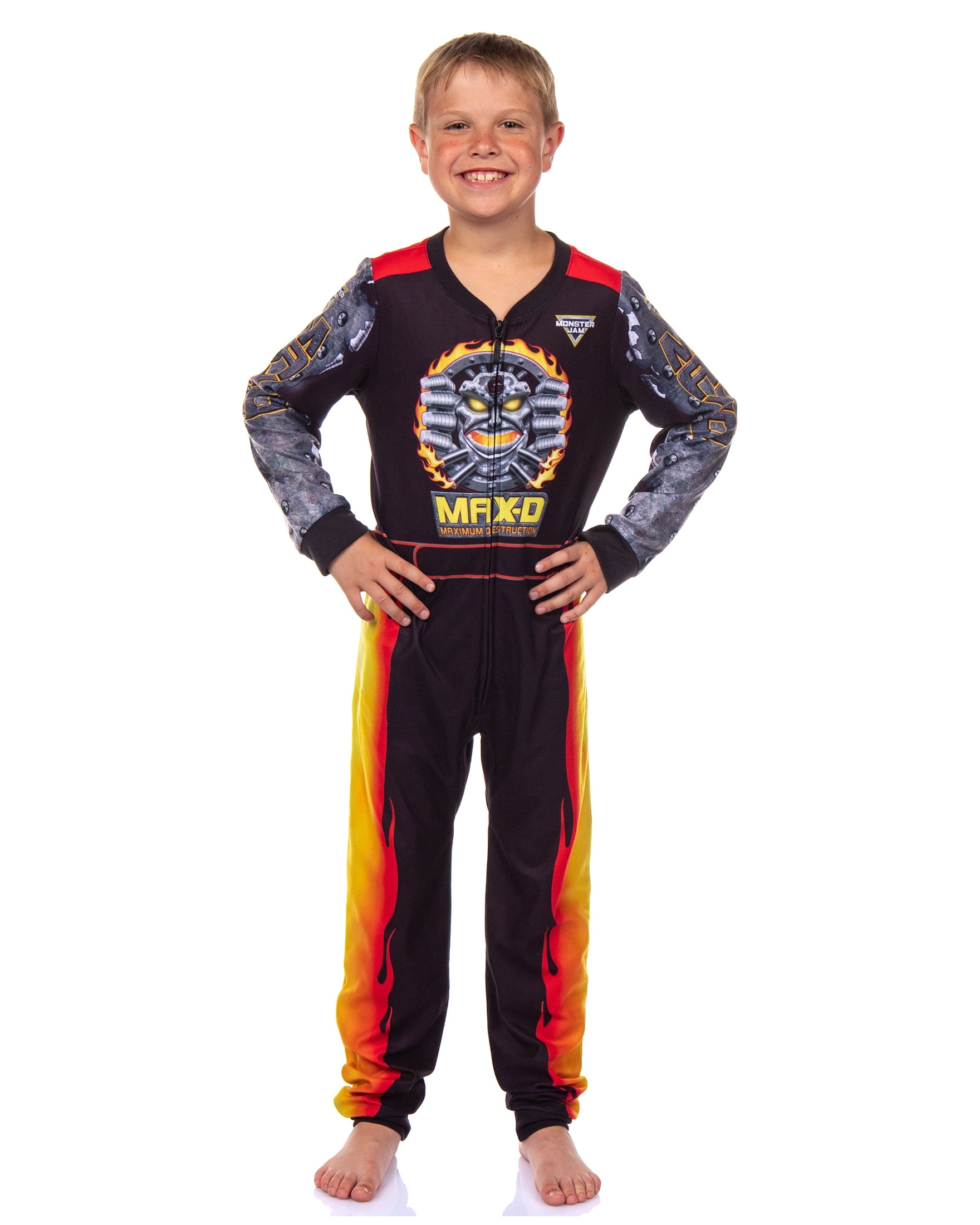 Monster Jam Max-D Boys' Union Suit Kids Fleece Maximum Destruction ...