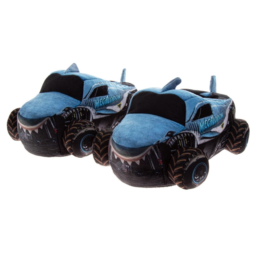 Monster Jam Megalodon Kids 3D Slip On Slippers Dual Sizes (Toddler ...