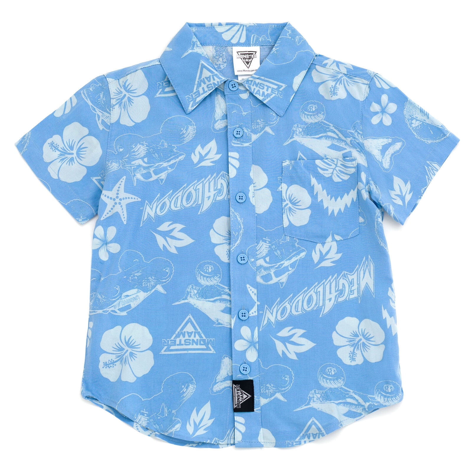 Monster Jam Megalodon Matching Family Hawaiian Button Down Shirt ...