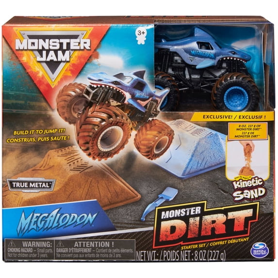 Monster Jam, Megalodon Monster Dirt Starter Set, Featuring 8oz of ...