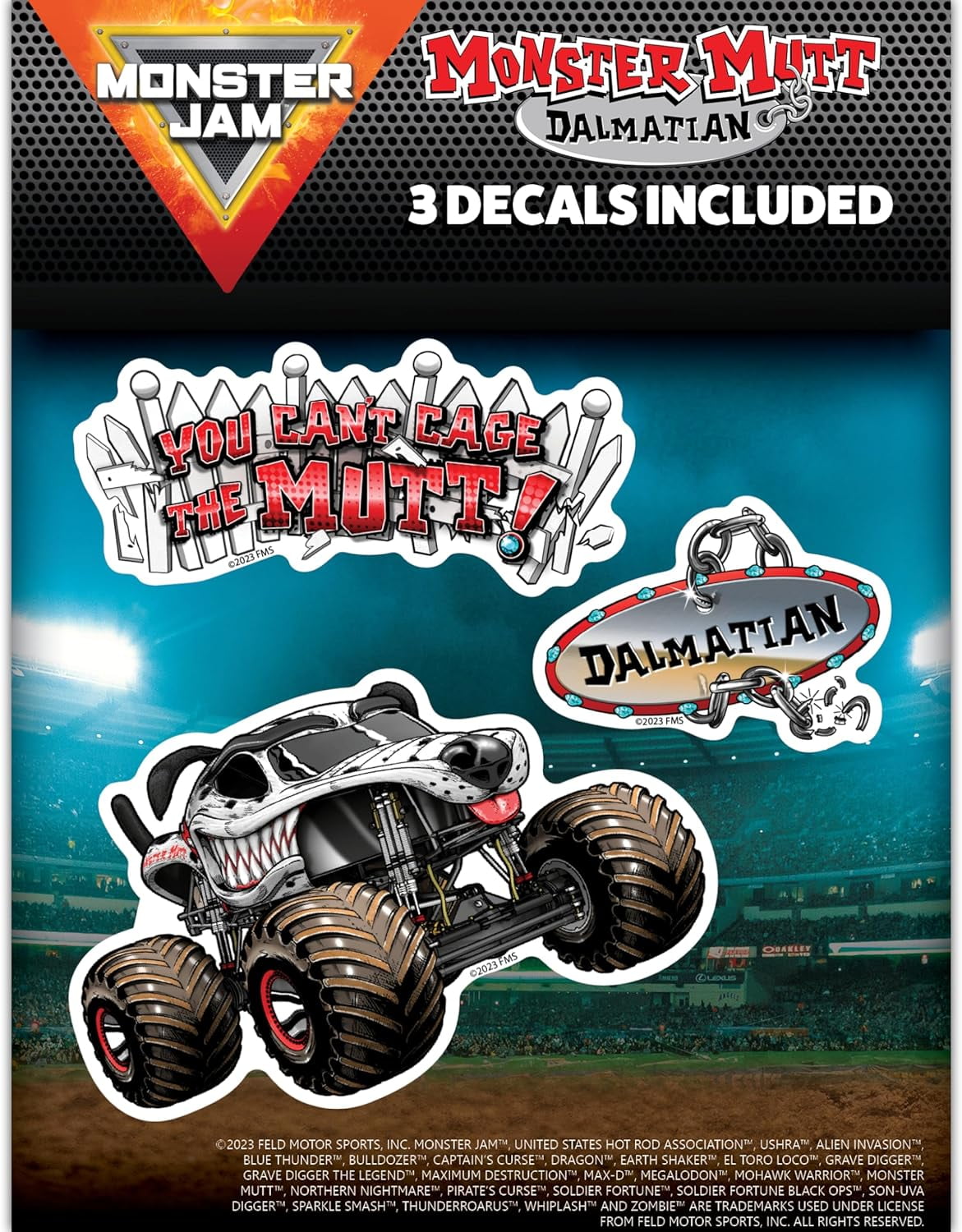 Monster Jam Monster Mutt Dalmatian Decals - Set of 3 Monster Truck Dog ...