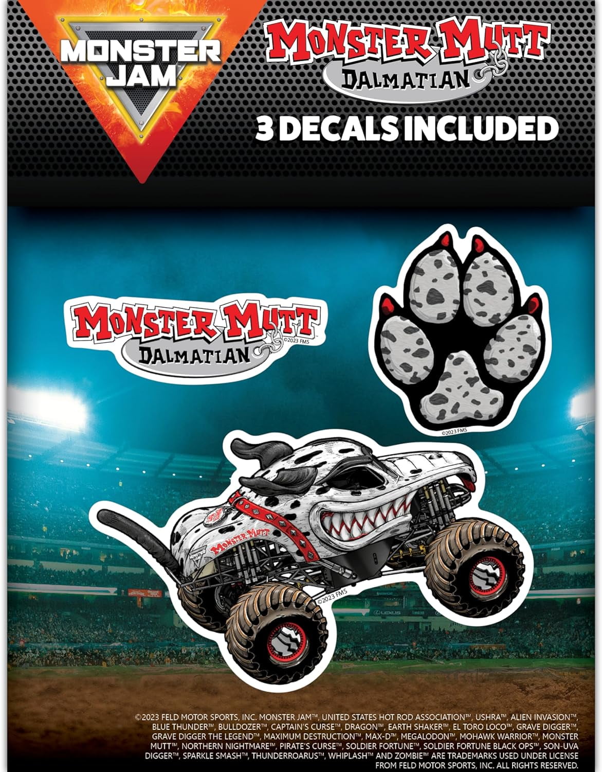 Monster Jam Monster Mutt Dalmatian Decals - Set of 3 Monster Truck Logo ...