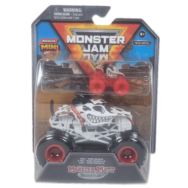 Monster Jam Monster Mutt Dalmation 1:64 Scale with Bonus Mini Vehicle ...
