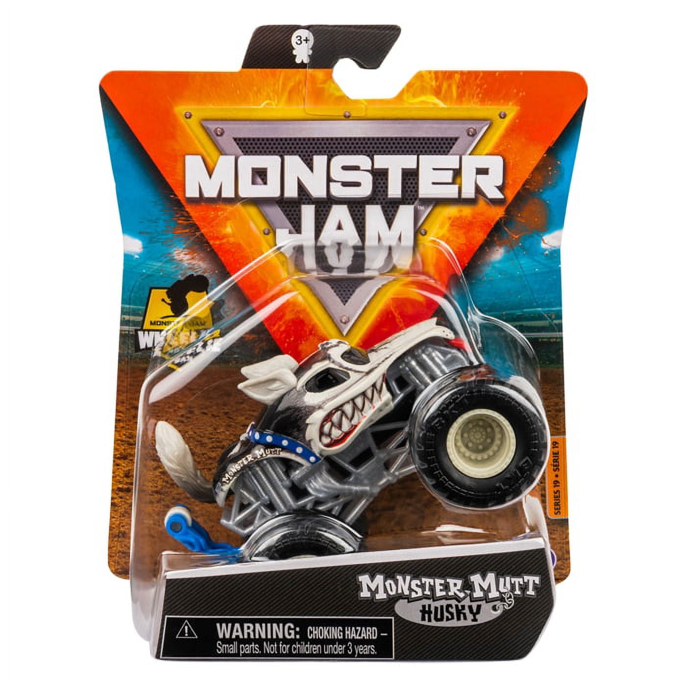 Monster Jam Monster Mutt Husky with Wheelie Bar 1:64 Scale Truck, Ruff ...