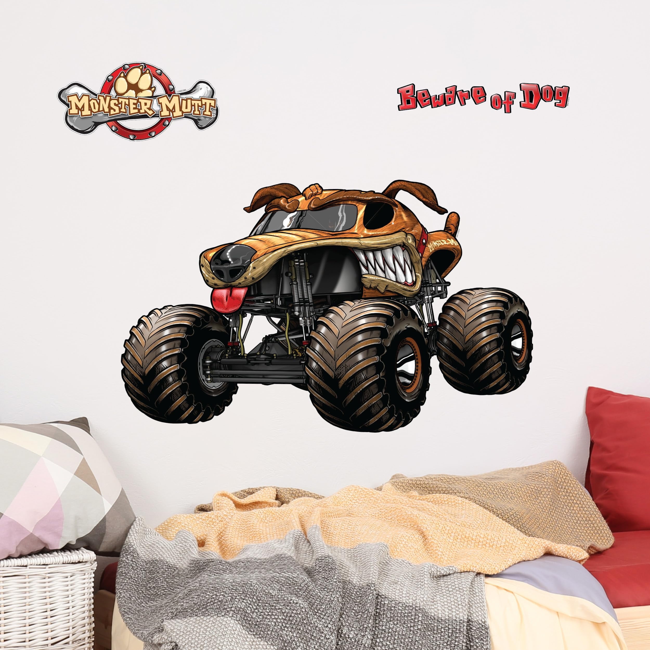 Monster Jam Monster Mutt Truck Wall Decal - Large 21" Wide Monster ...