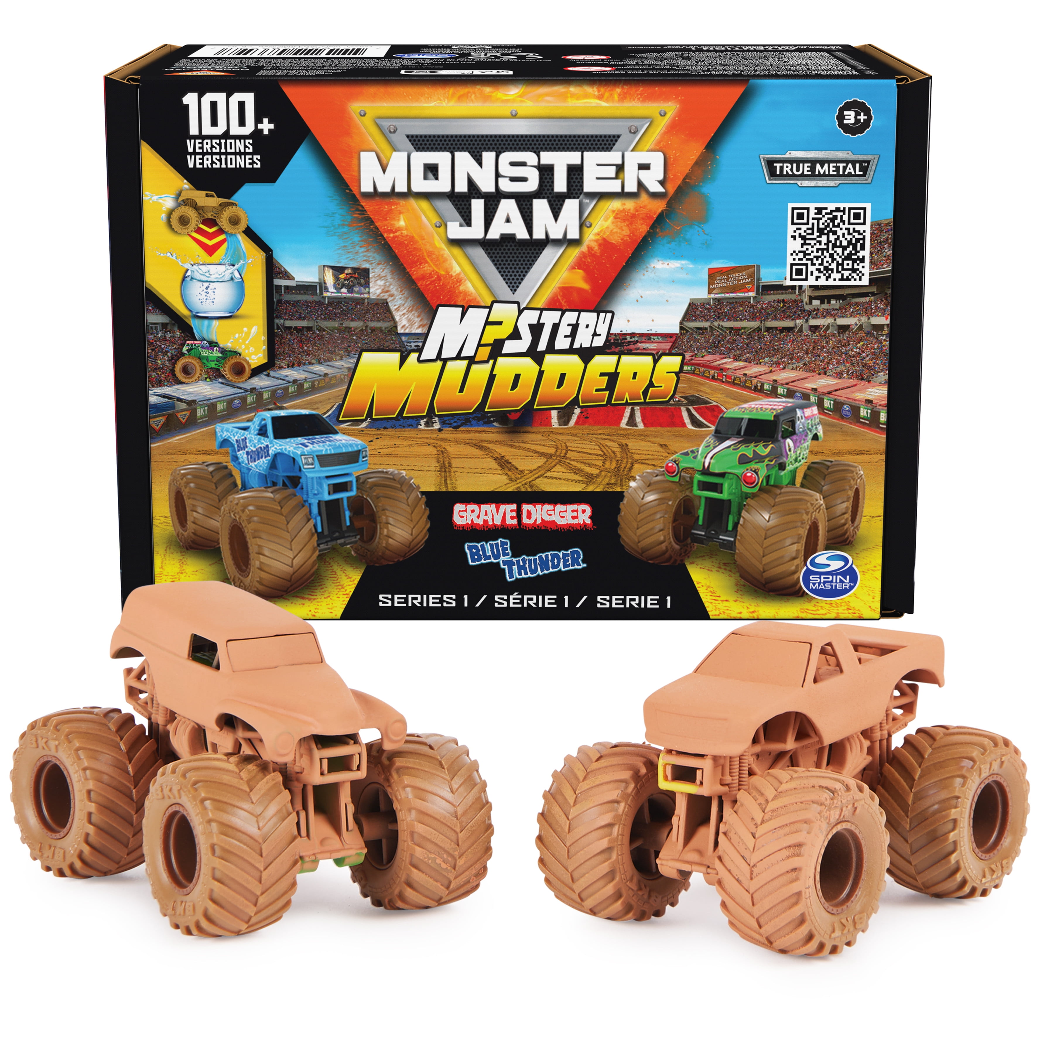 Monster Jam, Mystery Mudders 2-Pack Vehicles, Wash to Reveal - Walmart.com
