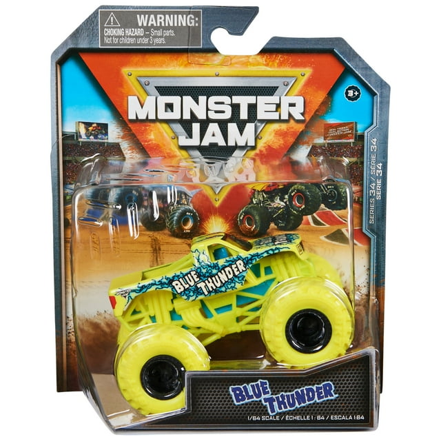 Monster Jam, Official Blue Thunder Monster Truck, Die-Cast Vehicle, 1: ...