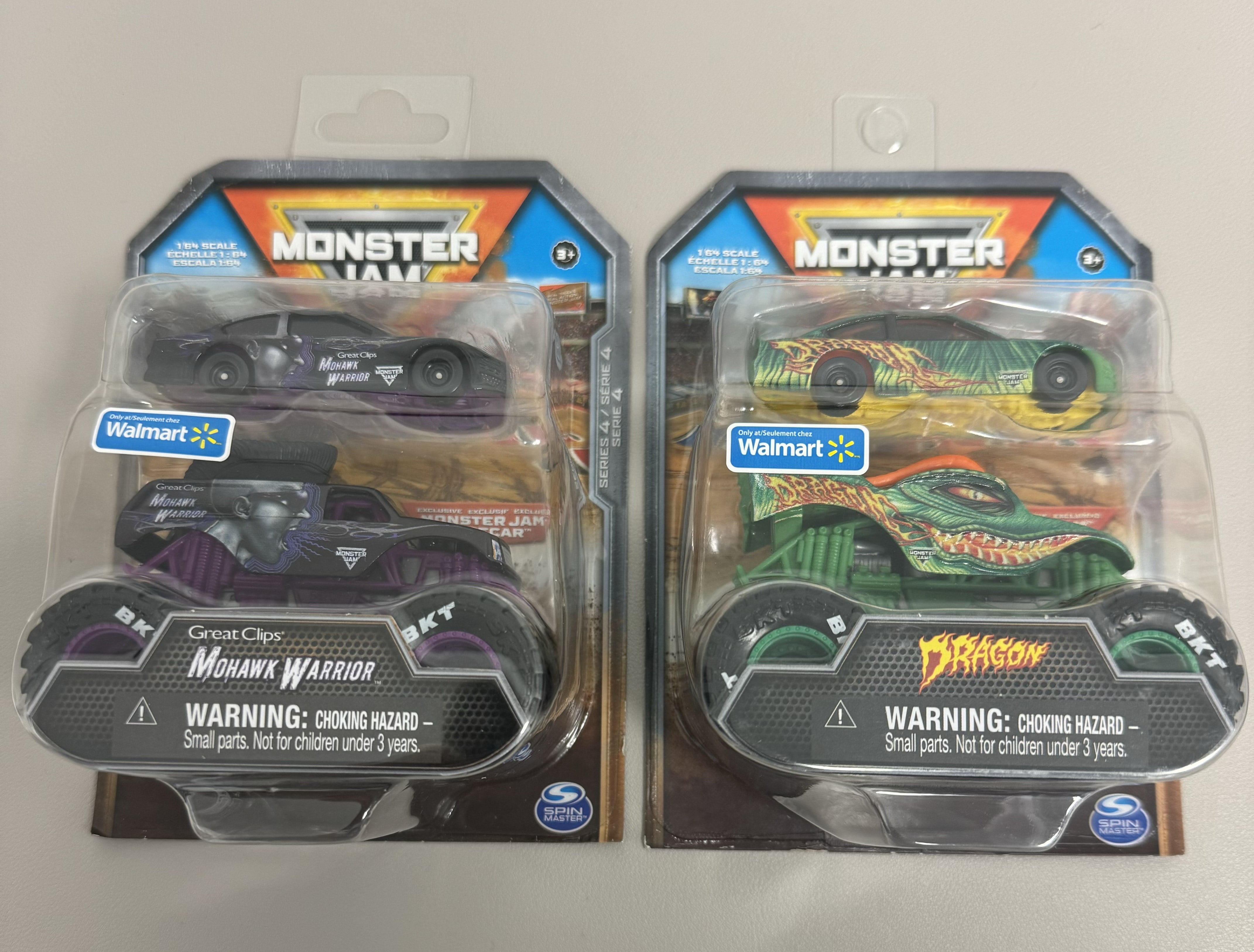 Monster Jam Official Dragon Exclusive Race Car & Monster Truck and ...