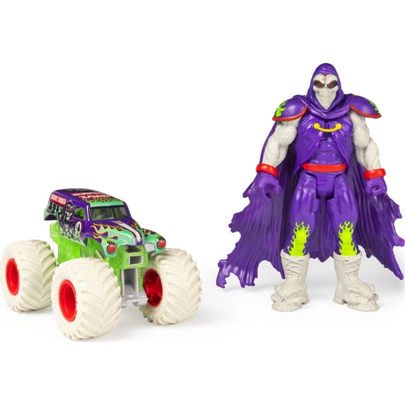 Monster Jam Grave Digger 1:64 Scale Truck, Exclusive Grim 5-Inch Action ...