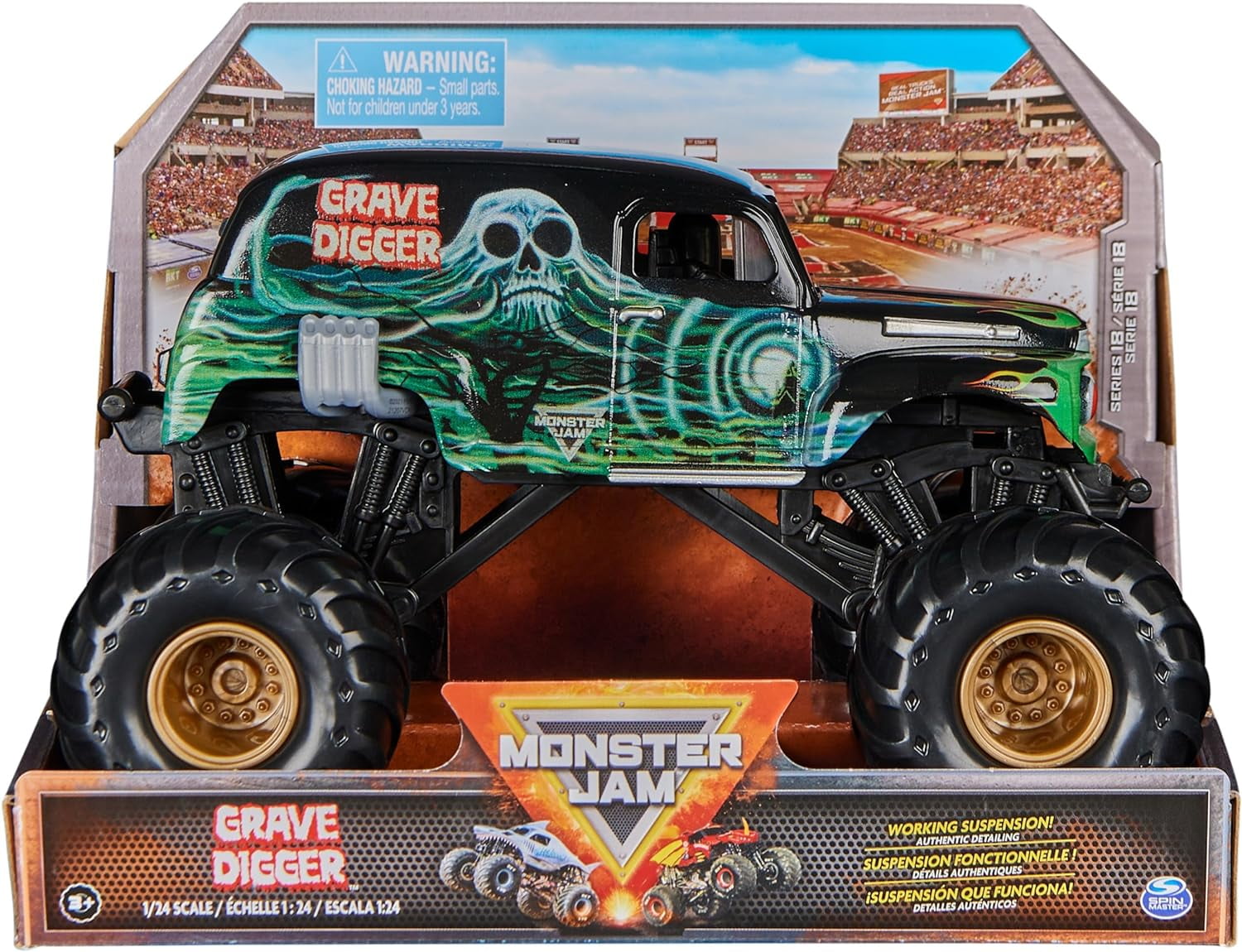 Monster Jam, Official Grave Digger Monster Truck, Collector Die-Cast ...
