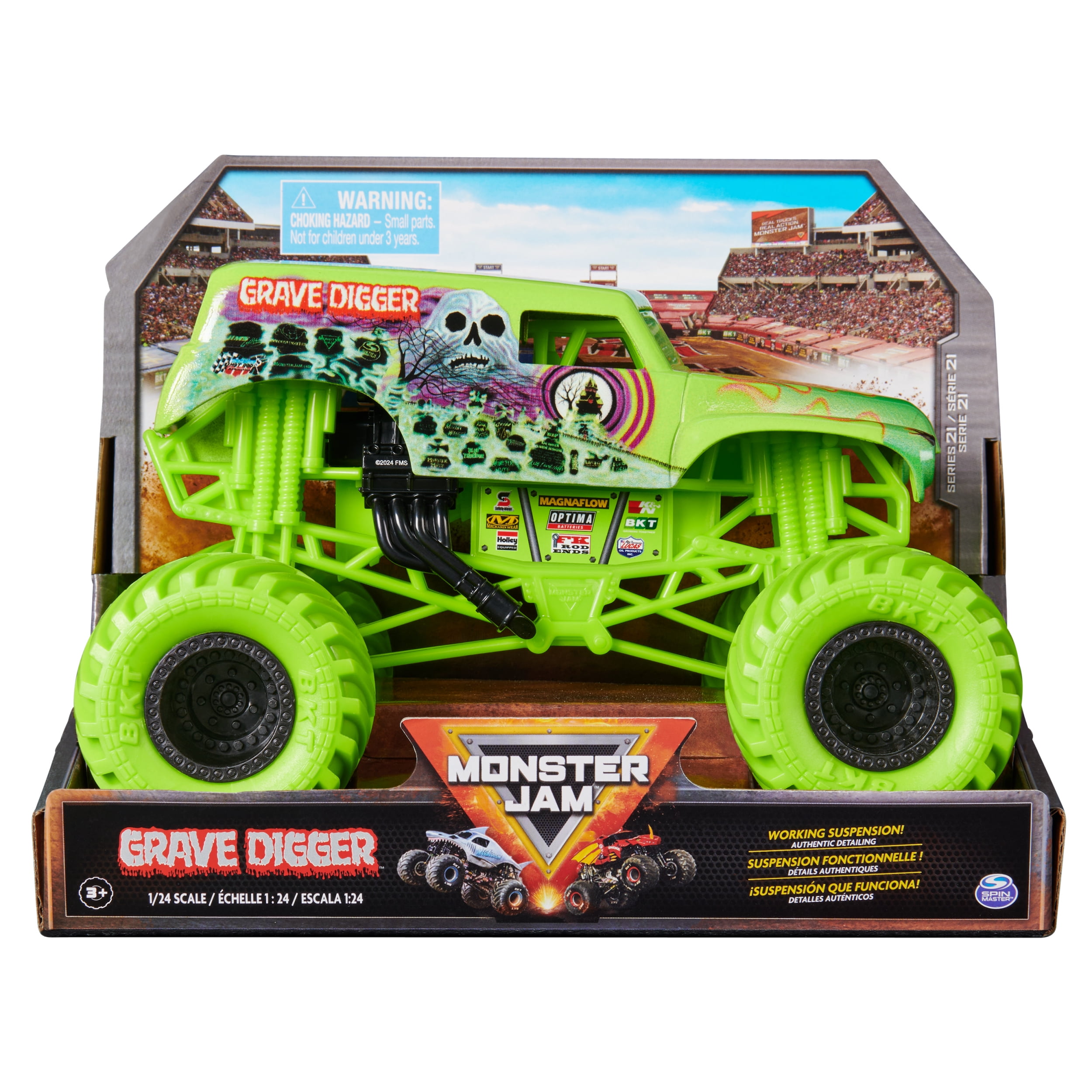 Monster Jam, Official Grave Digger Monster Truck, Collector Die-Cast ...