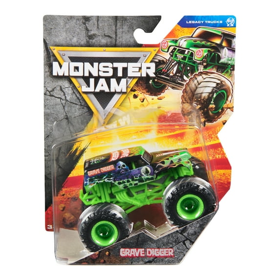 Monster Jam, Official Grave Digger Monster Truck, Die-Cast Vehicle, 1: ...