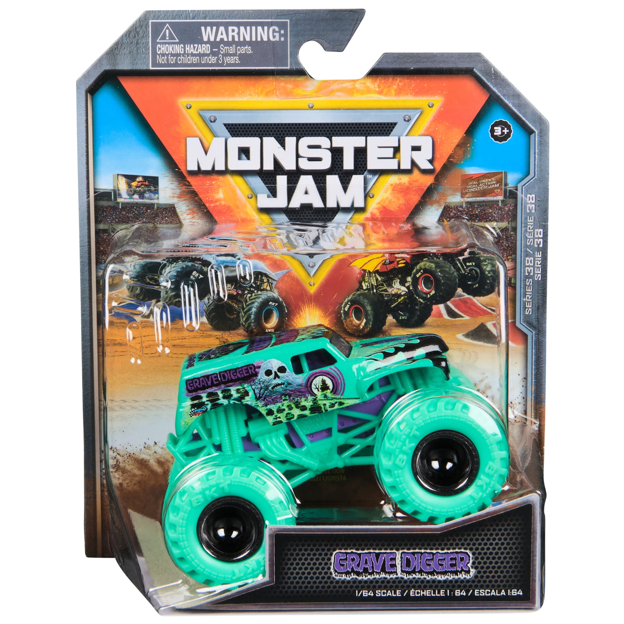 Monster Jam, Official Grave Digger Monster Truck, Die-Cast Vehicle, 1: ...