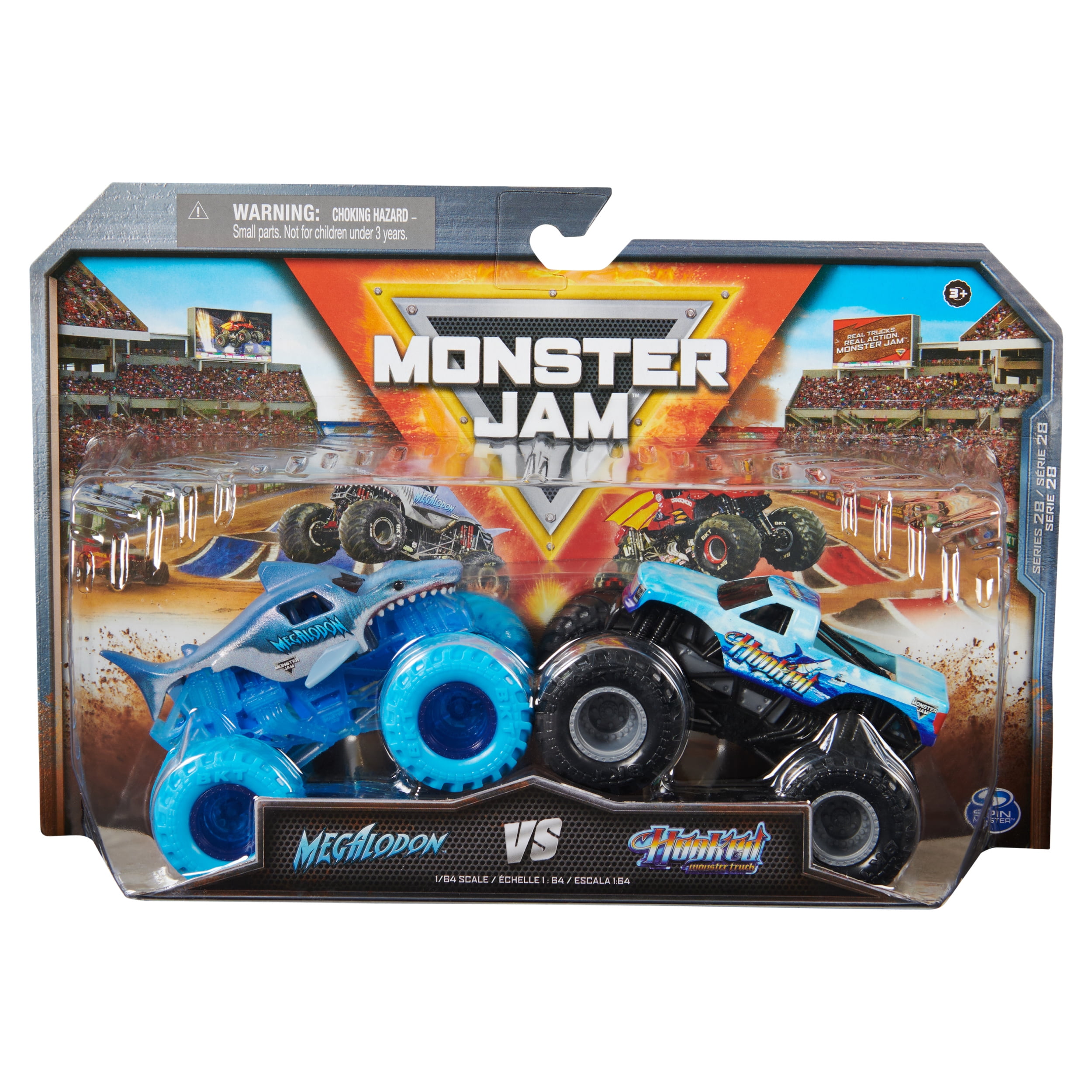 Monster Jam, Official Megalodon Vs. Hooked Die-Cast Monster Trucks, 1: ...
