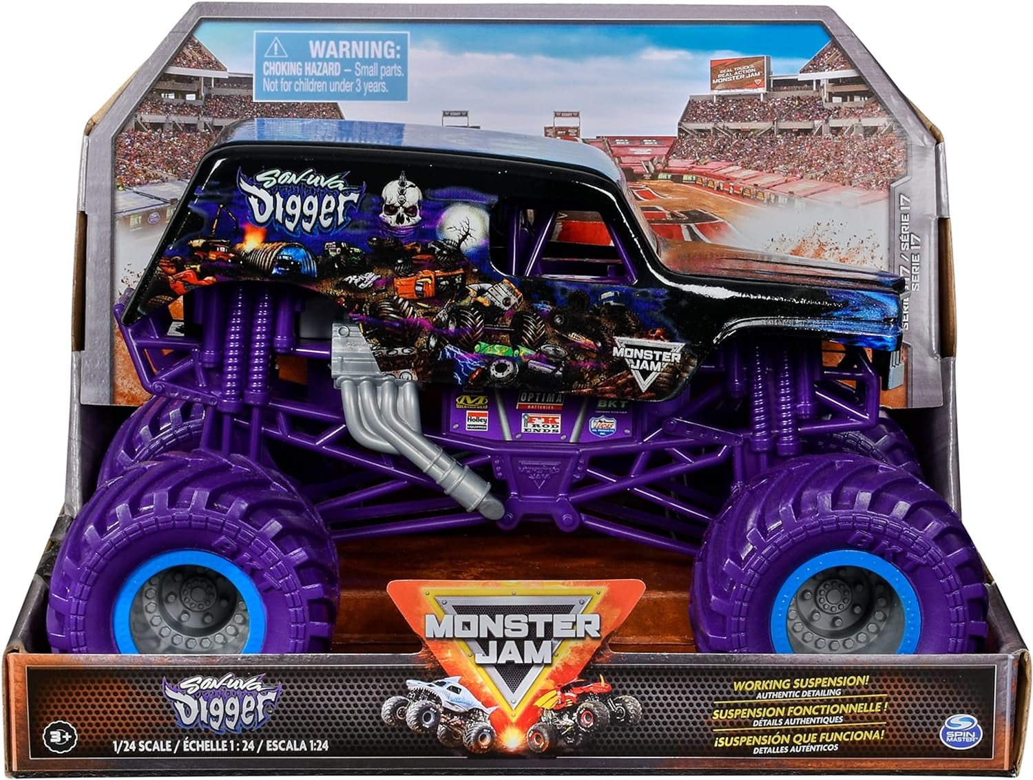 Monster Jam Official Son-uva Digger Monster Truck Play Vehicle, 3+ Yrs ...