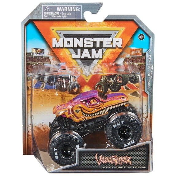 Monster Jam Official Velociraptor Monster Truck, 1:64 Scale Die-Cast ...