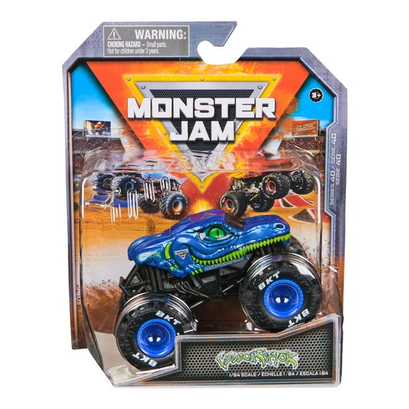 Monster Jam, Official Velociraptor Monster Truck, Die-Cast Vehicle, 1: ...