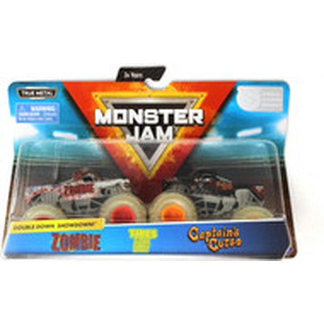 Monster Jam Official Zombie Vs. Captain's Curse Die Cast Monster Trucks ...