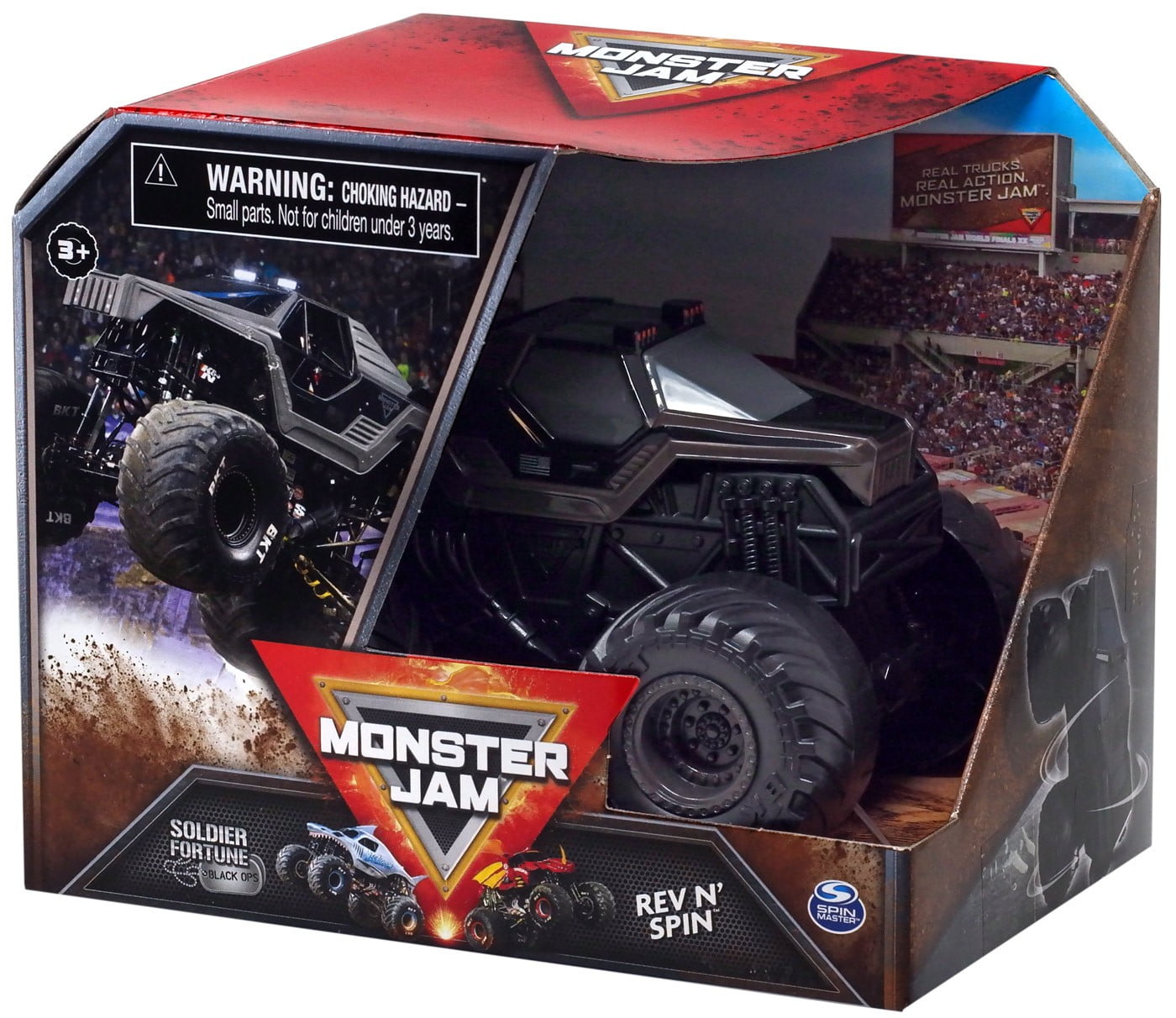 Monster Jam Rev N' Spin Soldier of Fortune Black Ops Vehicle - Walmart.com