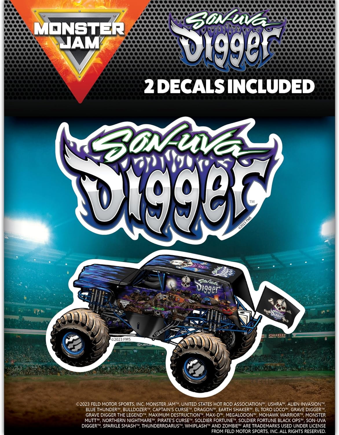 Monster Jam Son-Uva Digger Decals - Set of 2 Monster Truck and Logo ...